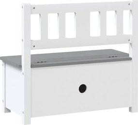 vidaXL Dětská úložná lavice 60 x 30 x 55 cm MDF [10408] Barva: Bílo-šedá