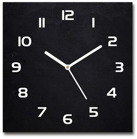 Wallmuralia Skleněné hodiny čtverec Černá tabule 30x30 cm