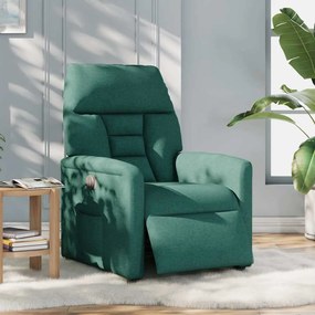 Elektrické polohovací křeslo tmavě zelené textil 3303018