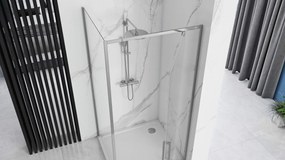 Rea Rapid Swing, rohový sprchový kout 100(dveře) x 80(stěna) x 195 cm, 6mm čiré sklo, chromový profil, KPL-K4606