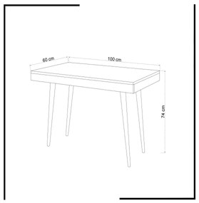 Pracovní stůl VERONIKA 74x100 cm bílá/béžová