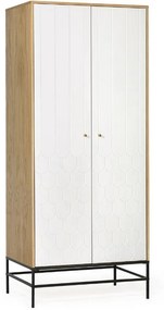 Bílá dubová skříň Woodman Lia s kovovou podnoží 80 x 55 cm