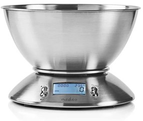 Nedis | Nedis KASC111SI - Digitální kuchyňská váha s mísou, teploměrem a časovačem 2xAAA | NE0235