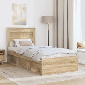 Rám postele s čelo Sonoma 100 x 200 cm Masivní borové dřevo 3409793