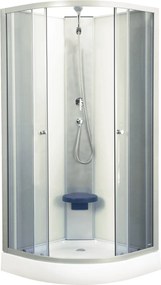 Novoterm Sprchový box čtvrtkruhový NV-Evora 80 W, 80x80 bílý