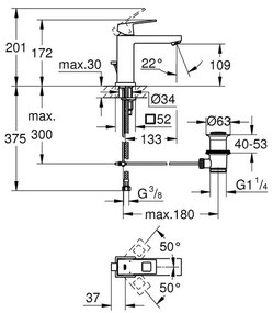 Grohe Eurocube Umyvadlová baterie G23445000