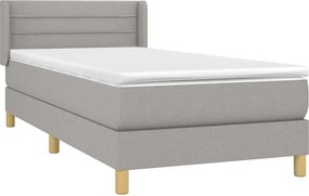Box spring postel s matrací světle šedá 80 x 200 cm textil 3130305