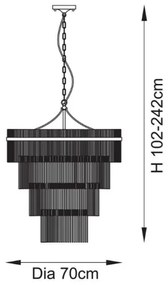 Endon 112576 - Lustr na řetězu MARIETTA 16xE14/6W/230V mosaz/čirá