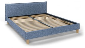 Modrá čalouněná dvoulůžková postel s roštem 160x200 cm Tina – Ropez