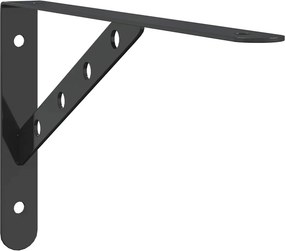 Policové držáky 4 ks 30 x 2,5 x 15,5 cm černé nerezová ocel 30304