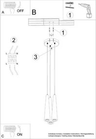 Závěsné svítidlo SOLLUX SULA 3P přírodní dřevo GU10 3x40W bez žárovky SL.1101