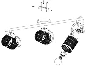 Eglo 43495 - Bodové svítidlo RUSCOMB 3xE27/10W/230V