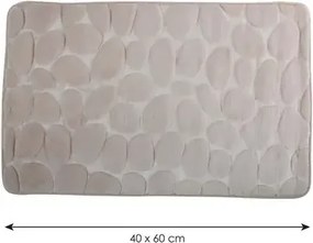 MSV PEBBLES koupelnová předložka 40 x 60 cm béžová / polyester, PU pěn