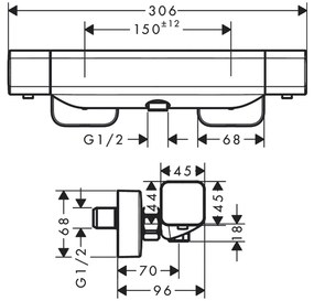Hansgrohe Ecostat E, termostatická sprchová baterie, chromová, 15773000