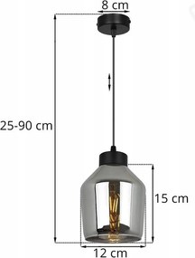 Závěsné svítidlo Rijeka 1, 1x medové skleněné stínítko, b