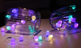 SOLIGHT LED vánoční řetěz barevné koule, 40x LED, 4m, 2x AA