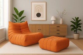 Taburet Nua 86 cm samet oranžový