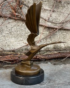 Bronzová socha soška -  Čáp bílý pták - art deco