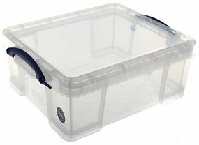 Plastový úložný REALLY USEFUL box transparentní 18l s víkem