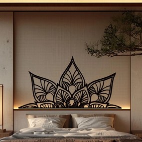 dřevo života Dřevěná mandala k posteli KVET Rozměry (cm): 160x82, Barevný vzor: Černá