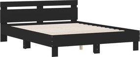 Rám postele s čelem a LED osvětlením černý 140 x 190 cm 3207561