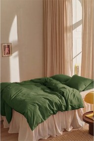 Zelené povlečení na jednolůžko s příměsí lnu 150x200 cm Elly – Ellos Home