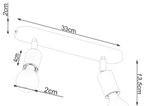 Sollux SL.1121 - Bodové svítidlo FORNES 2xE27/60W/230V černá