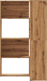 Rohová knihovna 4patrová dub artisan 85 x 85 x 140 cm kompozit 3307818