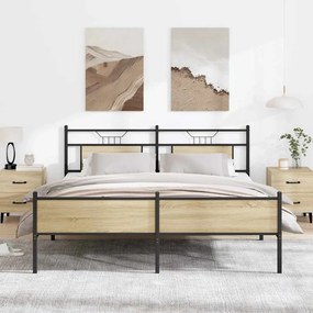 Kovový rám postele bez matrace dub sonoma 180 x 200 cm 3325125