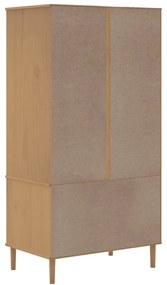 Šatní skříň SENJA ratanový vzhled hnědá 90x55x175 cm borovice - Default Title