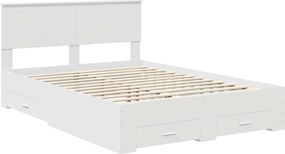 Rám postele se zásuvkou Bílá 140 x 190 cm Kompozitní dřevo 3410895