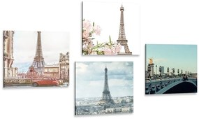 Set obrazů Eiffelova věž - 4x 60x60 cm