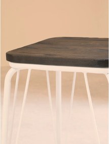 Bílá/v tmavě přírodní barvě stolička z jilmového dřeva District – Premier Housewares