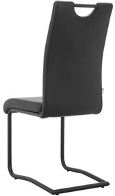 Danish style Jídelní židle Sakai (SET 2 ks), syntetická kůže, černá