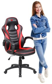 Lama Plus Dětská herní židle Red Fighter C6 — černá/červená