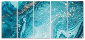 Malvis ® Obraz Modrá abstrakce Velikost: pětidílný obdélník - 100x45 cm