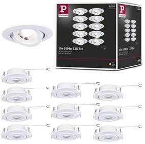 Paulmann 99996 matně chromové bodovky, 10x4,8W LED 3000K, Ø 8,2cm