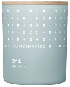 SKANDINAVISK Vonná svíčka ØY (ostrov) 200 g, modrá barva, sklo, dřevo, vosk