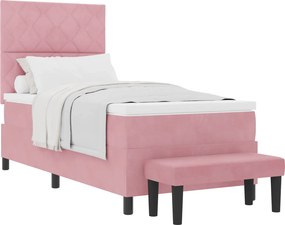 Postel s boxspringem s polštářem Růžová 200 x 100 cm samet 3344563