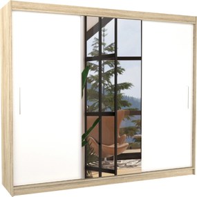 ADRK Furniture Posuvná skříň s zrcadlem DENIS 250 ADRK-SW-DEN-SW-250