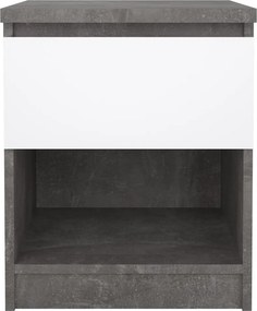 FALCO Noční stolek Simplicity 238 beton/bílý lesk