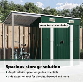vidaXL Zahradní kůlna s prodlouženou střechou 277x107x181 cm [364524] Barva: světle hnědá