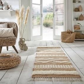 Behúň Jubilant Medina Jute Natural/Ivory, 60x230, béžová, obývacia izba, Flair Rugs