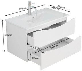Závěsná skříňka pod umyvadlo Houseland Nirela 80 cm bílá