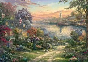SCHMIDT Puzzle Přístav Nová Anglie / 1000 dílků / 69,3 × 49,3 cm