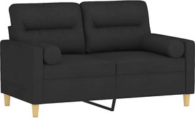 2místná pohovka s polštáři černá 120 cm textil 3200817