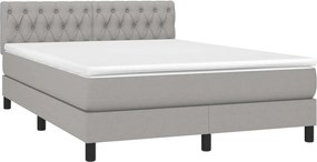 Box spring postel s matrací světle šedá 140 x 200 cm textil 3140297