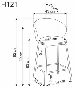 Barová židle H121 Halmar