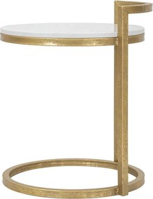 Odkládací stolek Round Marble zlatý