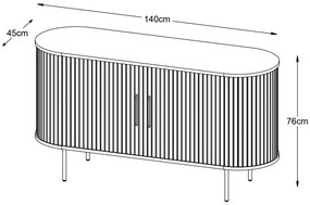 Designová komoda Vasiliy 140 cm přírodní dub